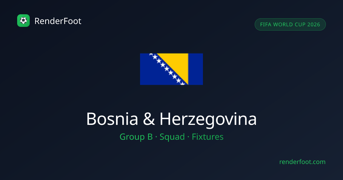 Bosnia & Herzegovina WM 2026 — Kader, Gruppe B & Spiele | Renderfoot