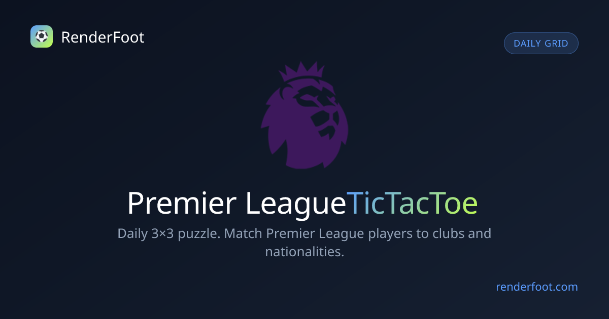 Premier League Tic Tac Toe — Daily Football Grid Game