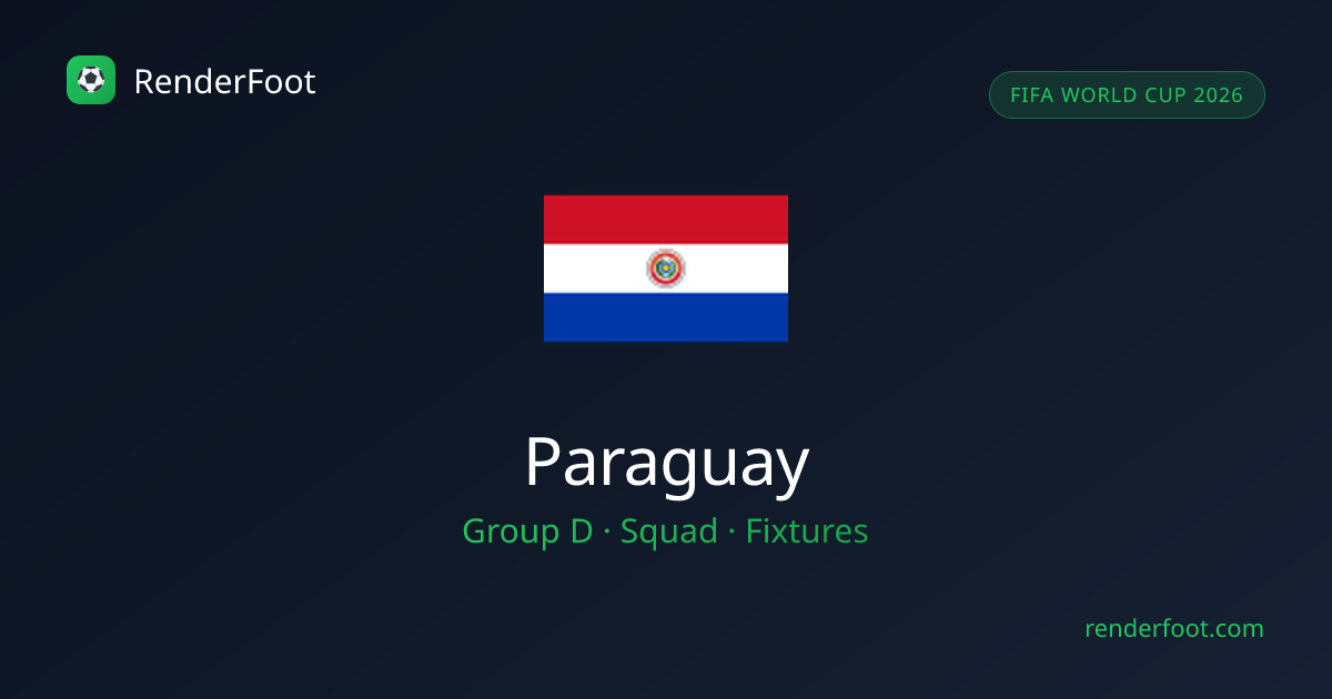 Paraguay World Cup 2026 — Squad, Group D & Fixtures | Renderfoot