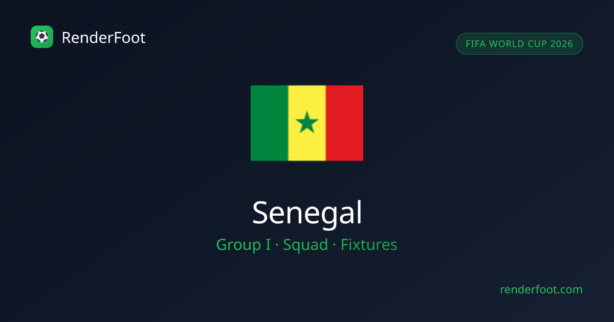 Senegal World Cup 2026 — Squad, Group I & Fixtures | Renderfoot