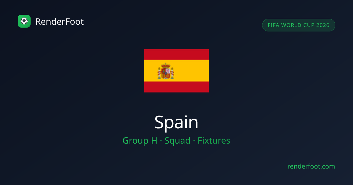 Spain World Cup 2026 — Squad, Group H & Fixtures | Renderfoot
