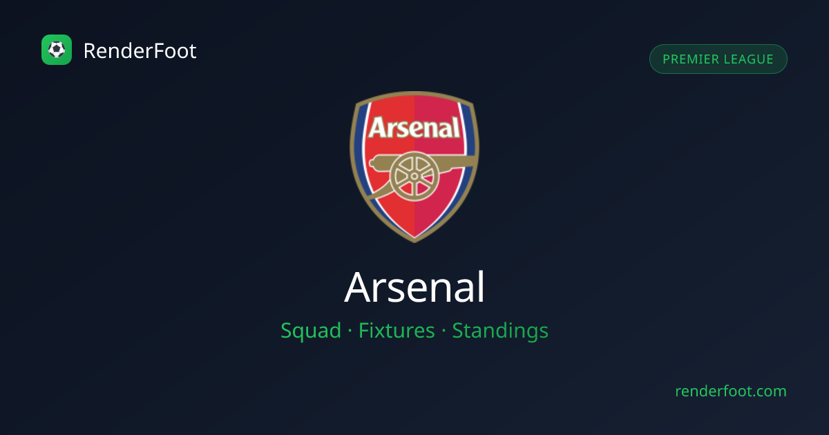 Arsenal Plantilla, Calendario y Partidos — Premier League | Renderfoot